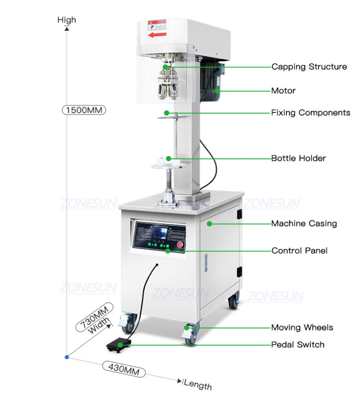 Semi-Automatic ROPP Cap Soda Water Bottle Capping Machine