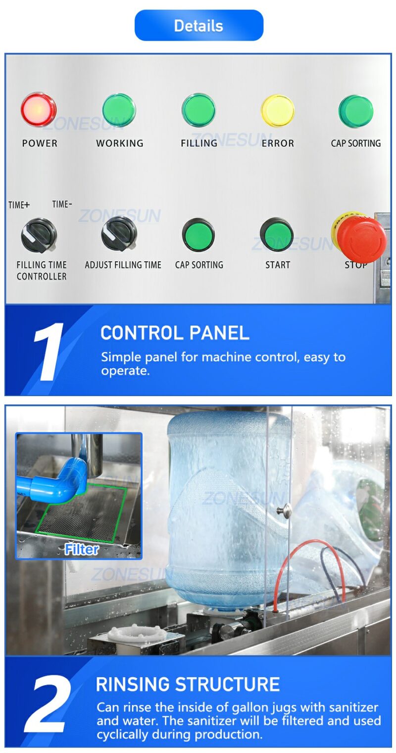 Automatic 5 Gallon Water Jug Filling Capping Machine