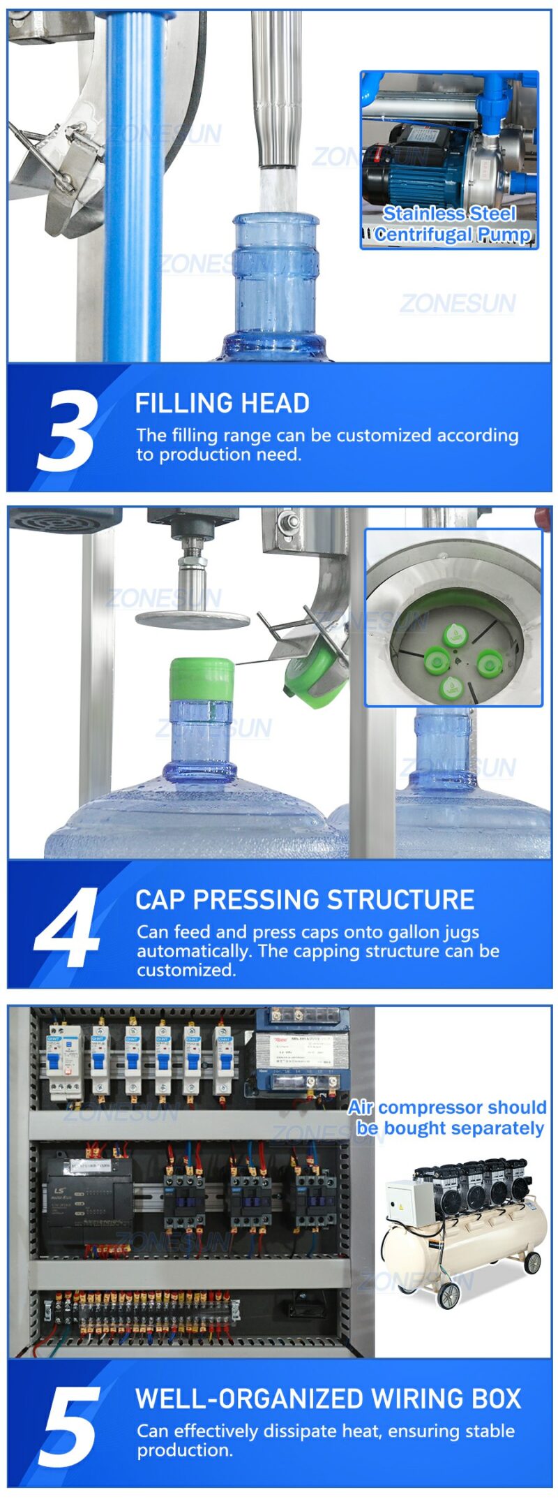Automatic 5 Gallon Water Jug Filling Capping Machine