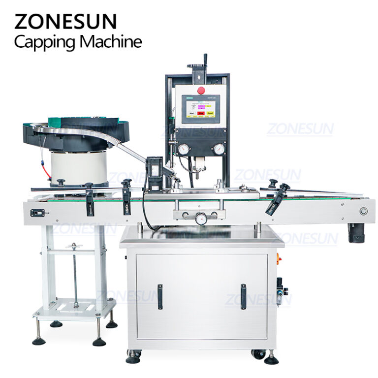 Automatic Bottle Capping Machine With Cap Feeder